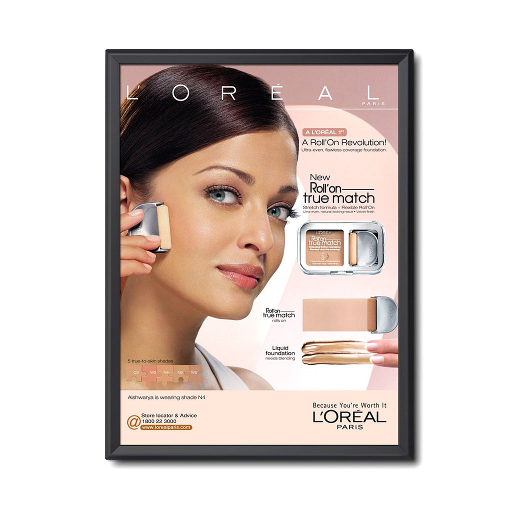 Poster Frame | Snap Open | 1.25 inch | Classic | Aluminum | Silver or – Displays247