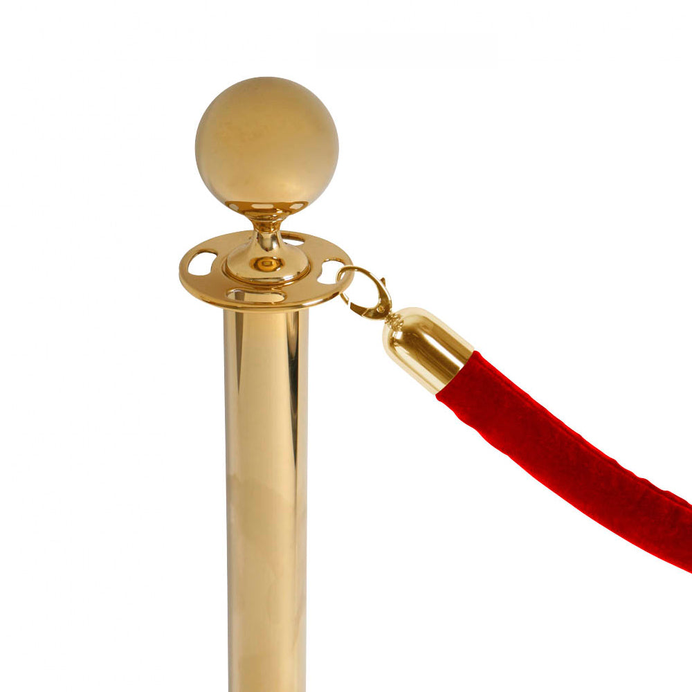 5' Stanchion Rope | Chrome or Gold Clasps | Red, Blue, Black or Bronze ...