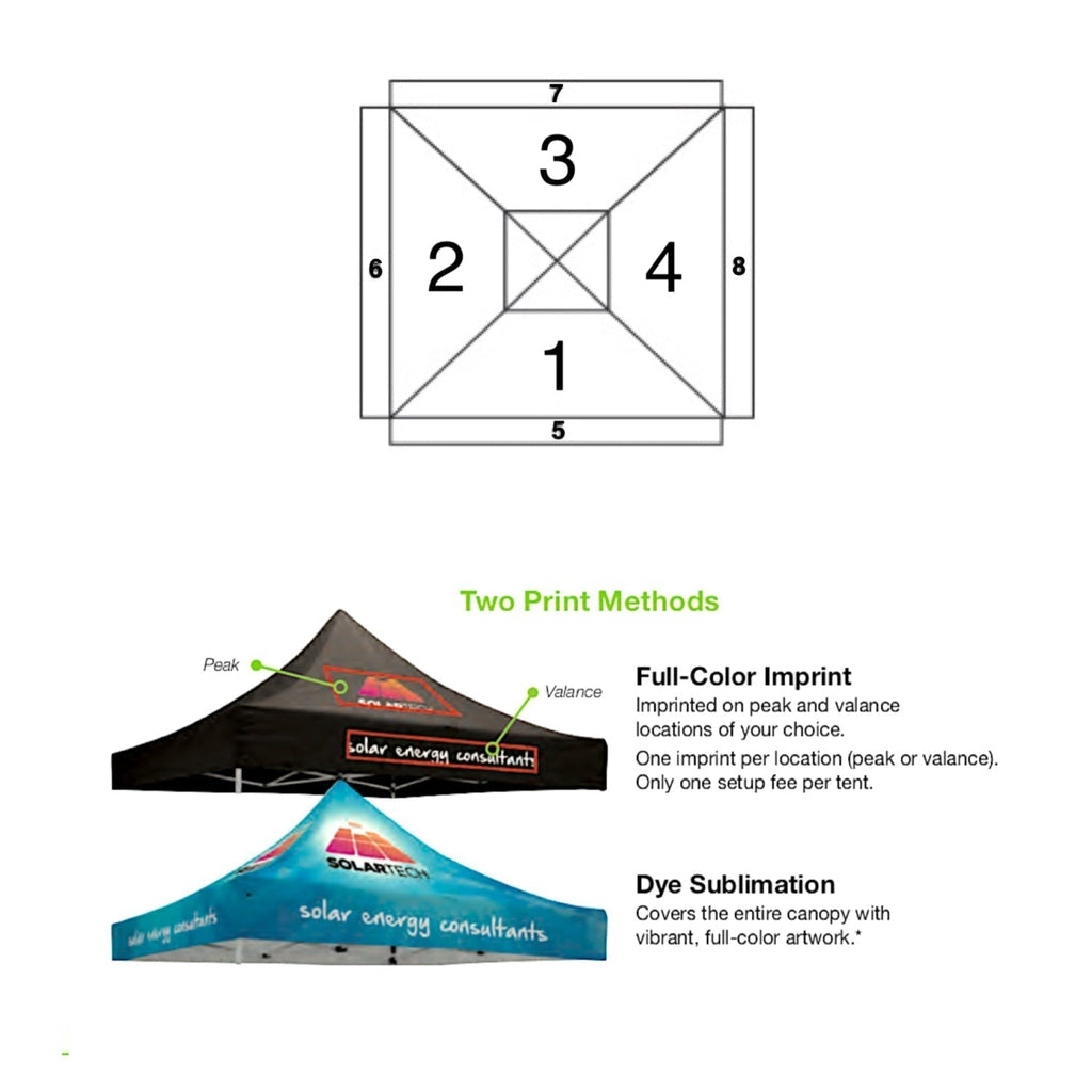 Deluxe Tent | 10' x 10' | Steel | 4 Imprints – Displays247